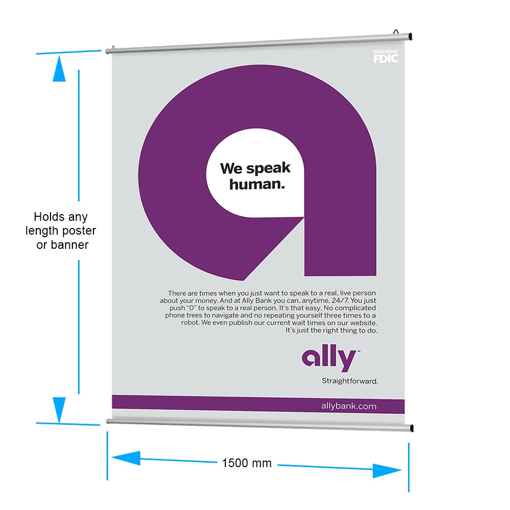 This Poster Profile Holds a Huge 1500mm wide Banner! The Poster Hangers ...