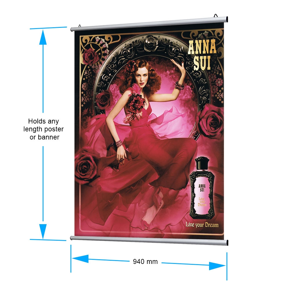 These Banner Holders hold 940mm wide Posters. The Poster Profiles use ...