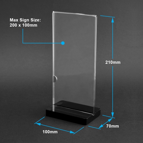 DL Acrylic Counter Top Menu Holder – Double Sided, Square Base
