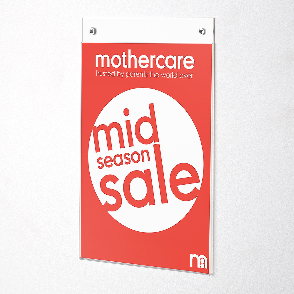 The Perspex Display is Single or Double Sided. The Acrylic Frame holds ...