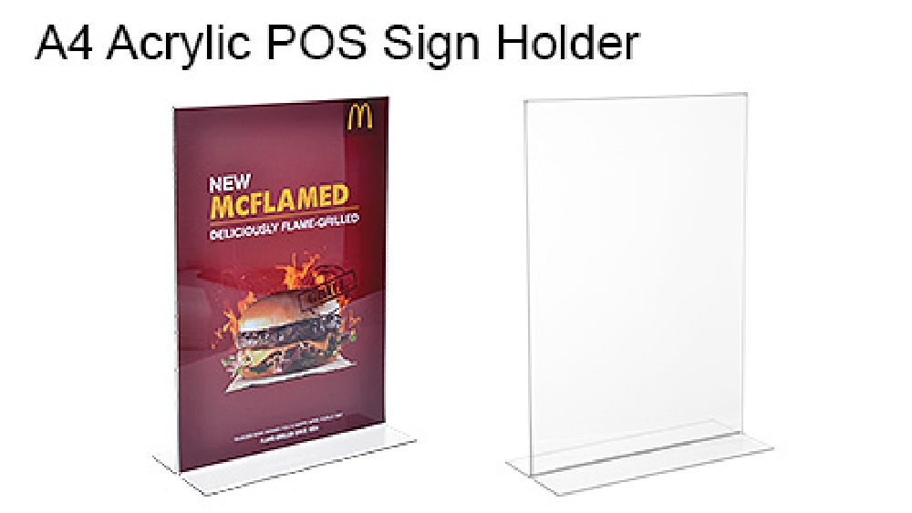 A4 Sign Holder; Double Sided Portrait Acrylic Display. Shipped ...