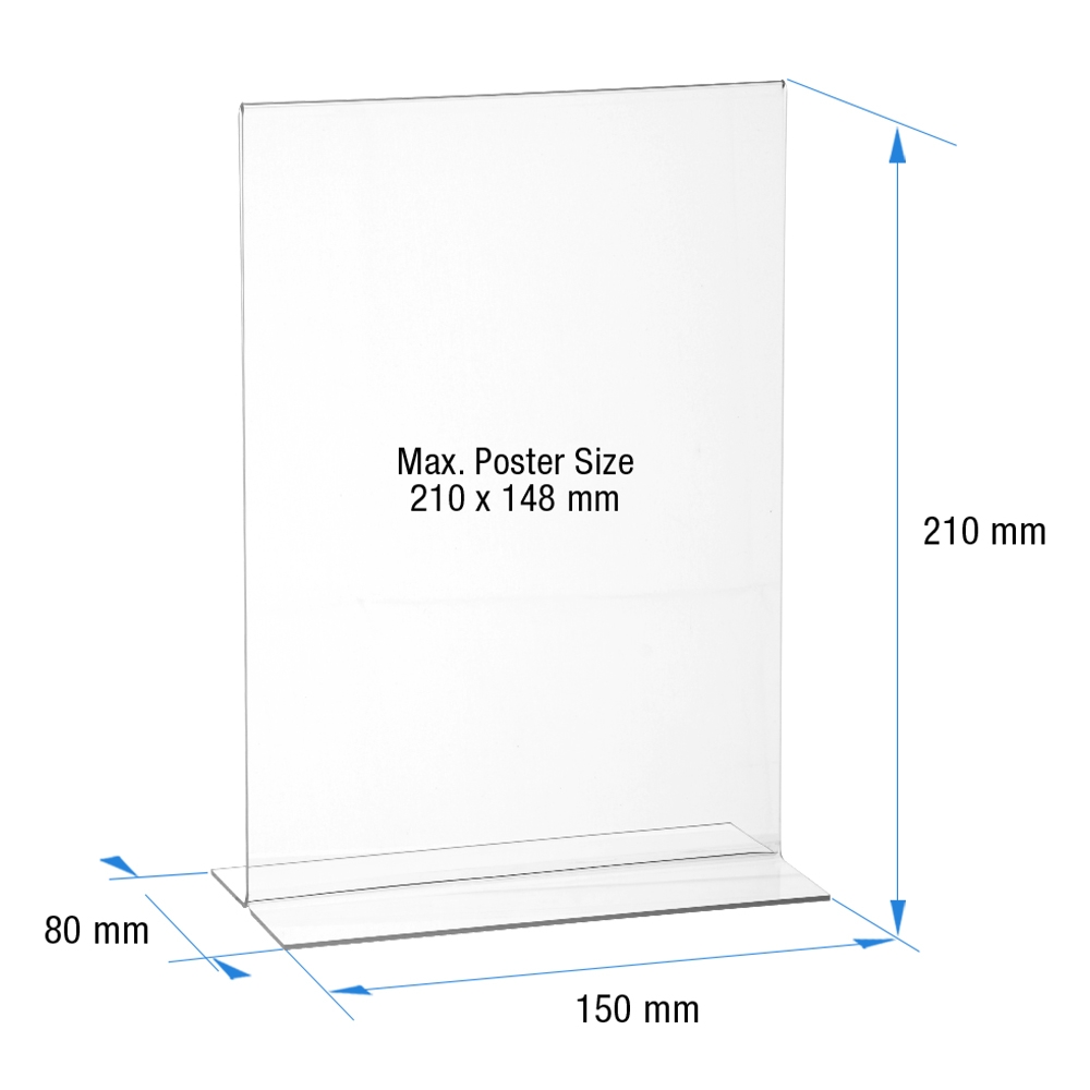 A5 Acrylic Sign Holder – Dual-sided Countertop ¦ Slimline Warehouse
