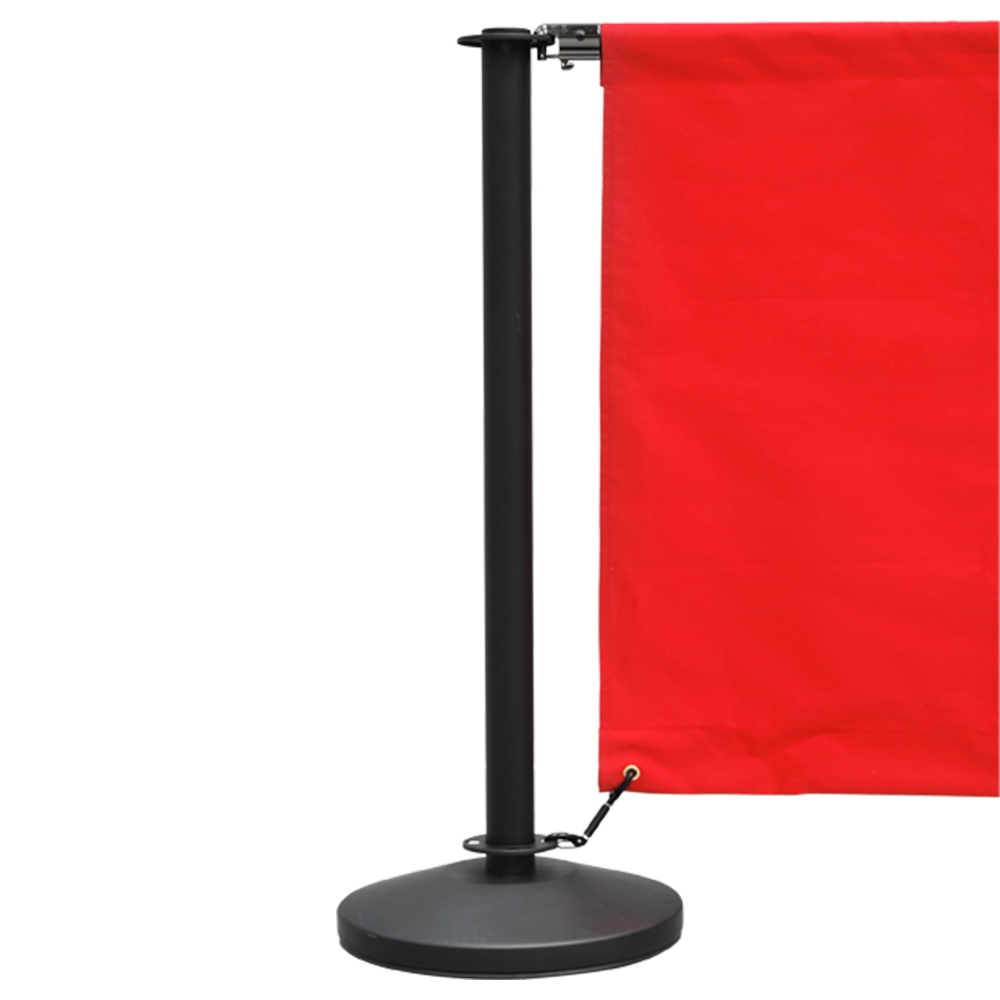 Cafe Barrier Banner - Red Banner w/ (2) Black Stanchions