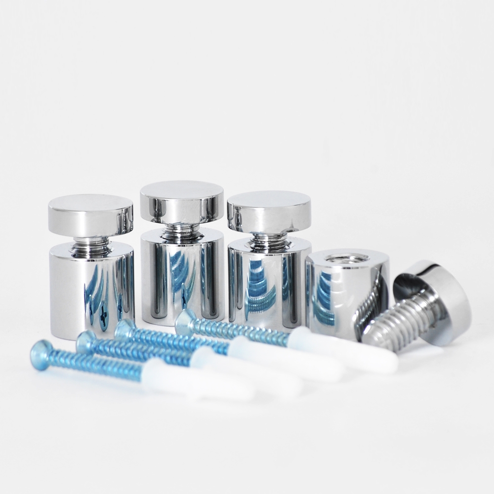 This Standoff Sign has a Polished Chrome Finish for Style.