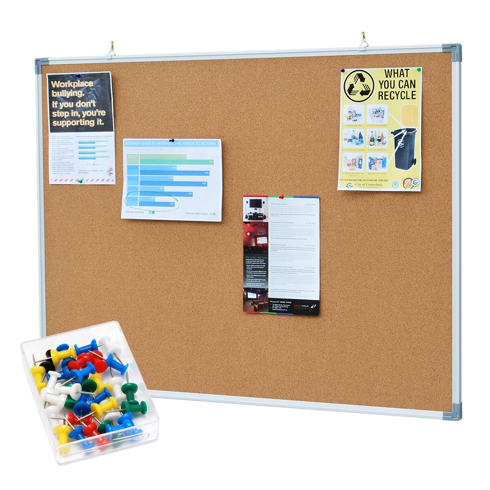 Large Cork Board – 90 x 120cm w/ Pins – Ships Same Day!