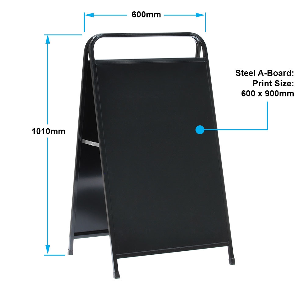 This Footpath Sign has Printed Custom Graphics to Gain Attention!
