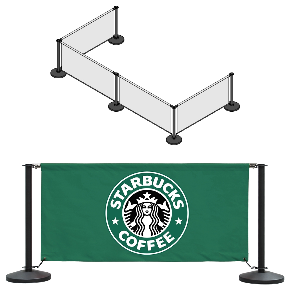 This Outside Barrier has Printing with Your Design on Nylon-Weave Banners!