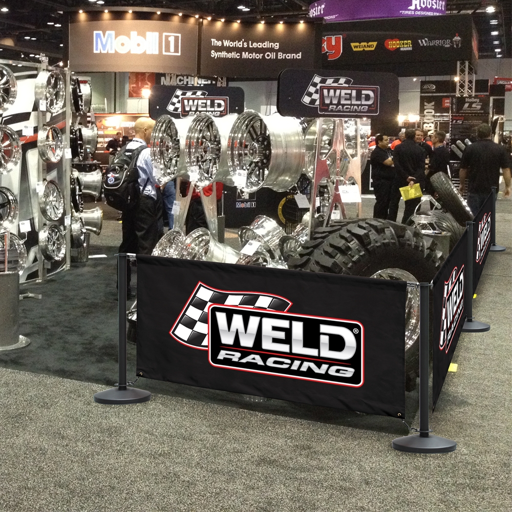 This Outside Barrier has Printing with Your Design on Nylon-Weave Banners!