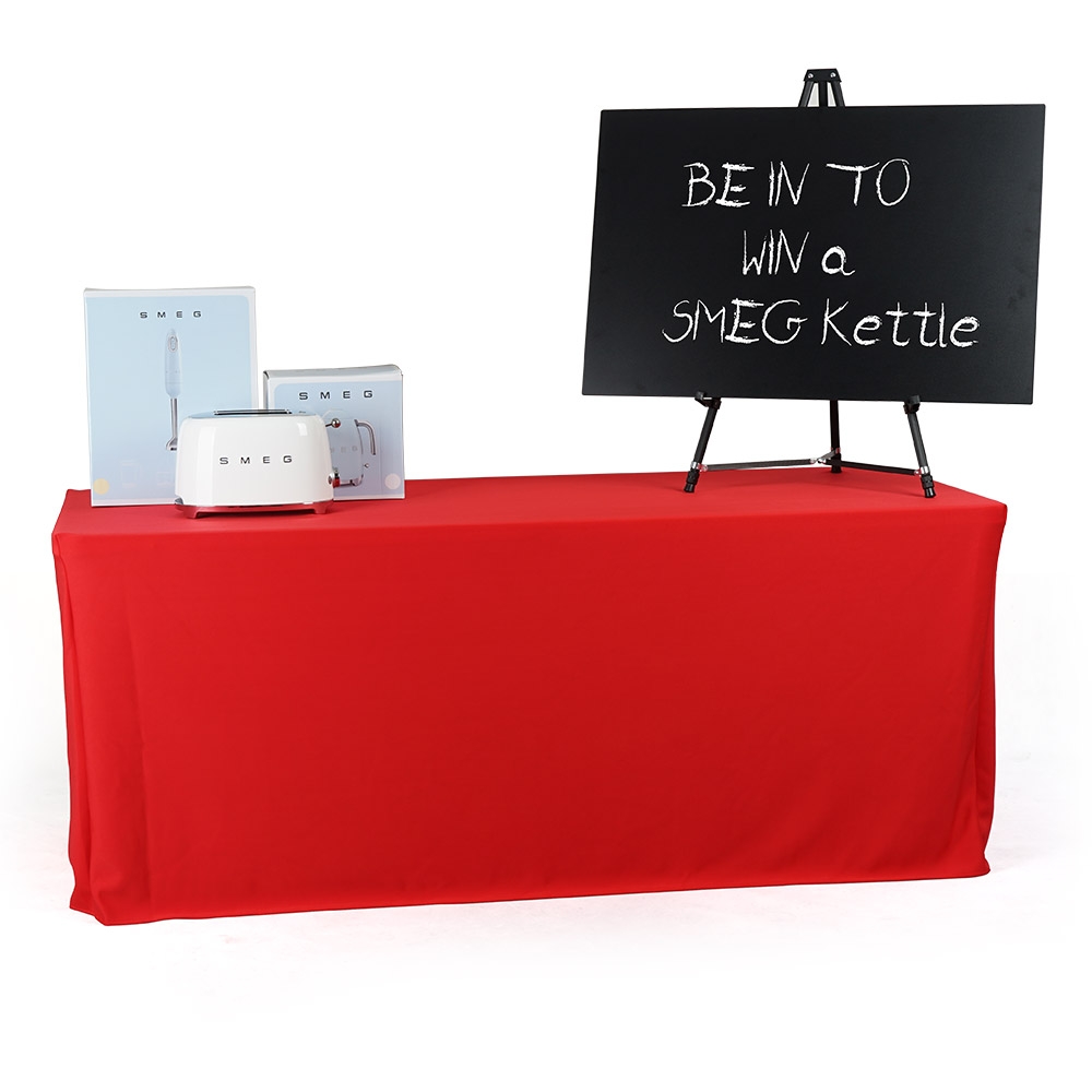 Display Table Cloths – 3-Sided Red for 6 ft Table