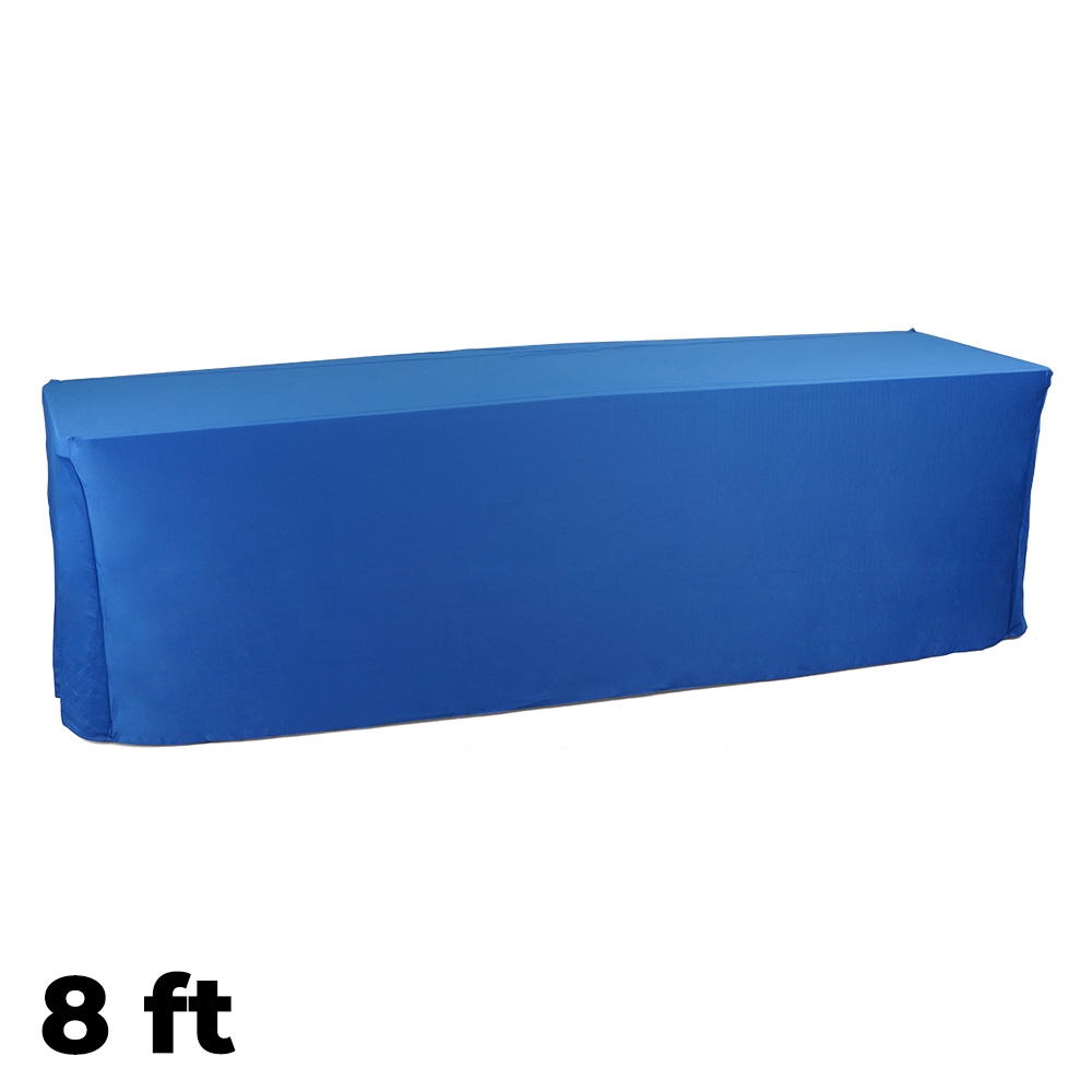 Table Drapes – 3-Sided Blue for 8 ft Table – Ships Today