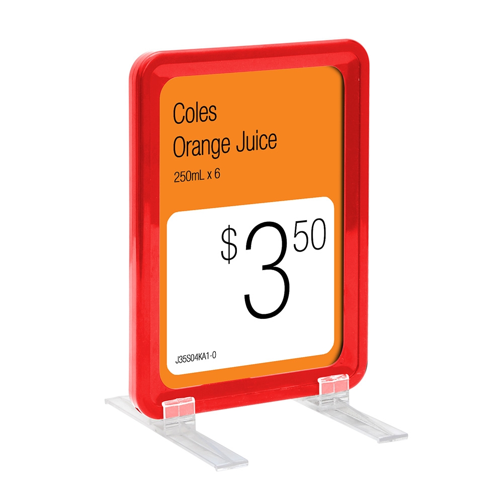 Signage for Retail Marketing in A6 Red Frame Dual Sided