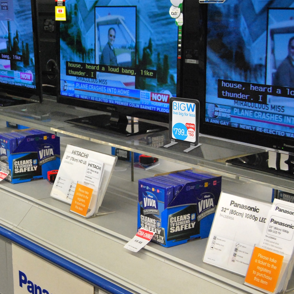 Black A6 Signage for Instore Marketing Displays