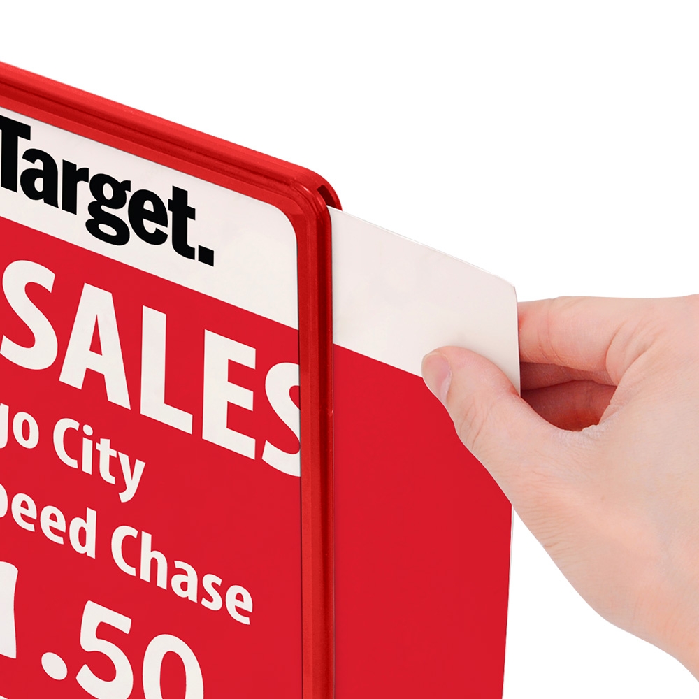 A3 Red POS Display Frame with Magnetic Holders