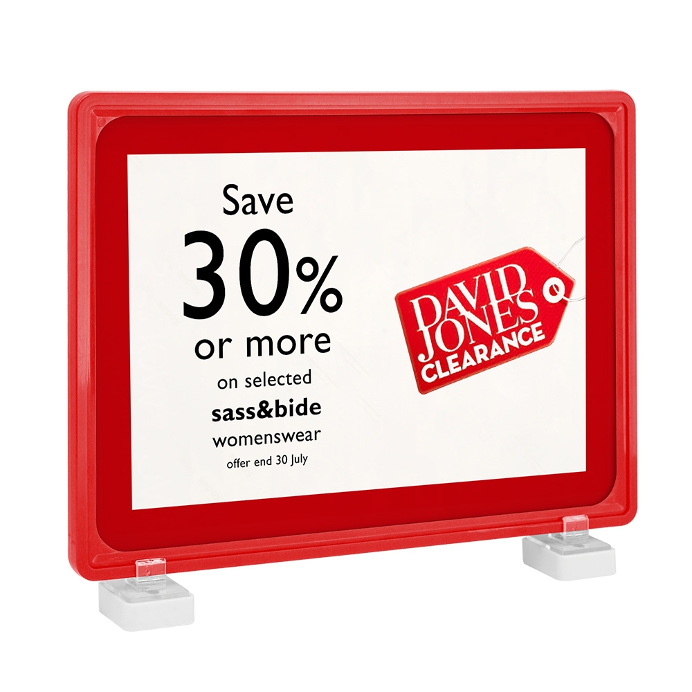 A4 Magnetic Display for Retail Stores with Red Frame