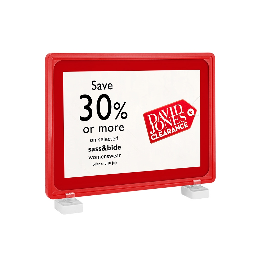 A4 Magnetic Display for Retail Stores with Red Frame