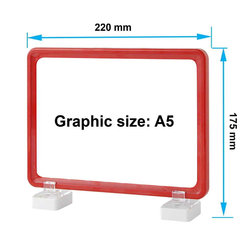 Red A5 Signage with Magnetic Holders for Retail Displays