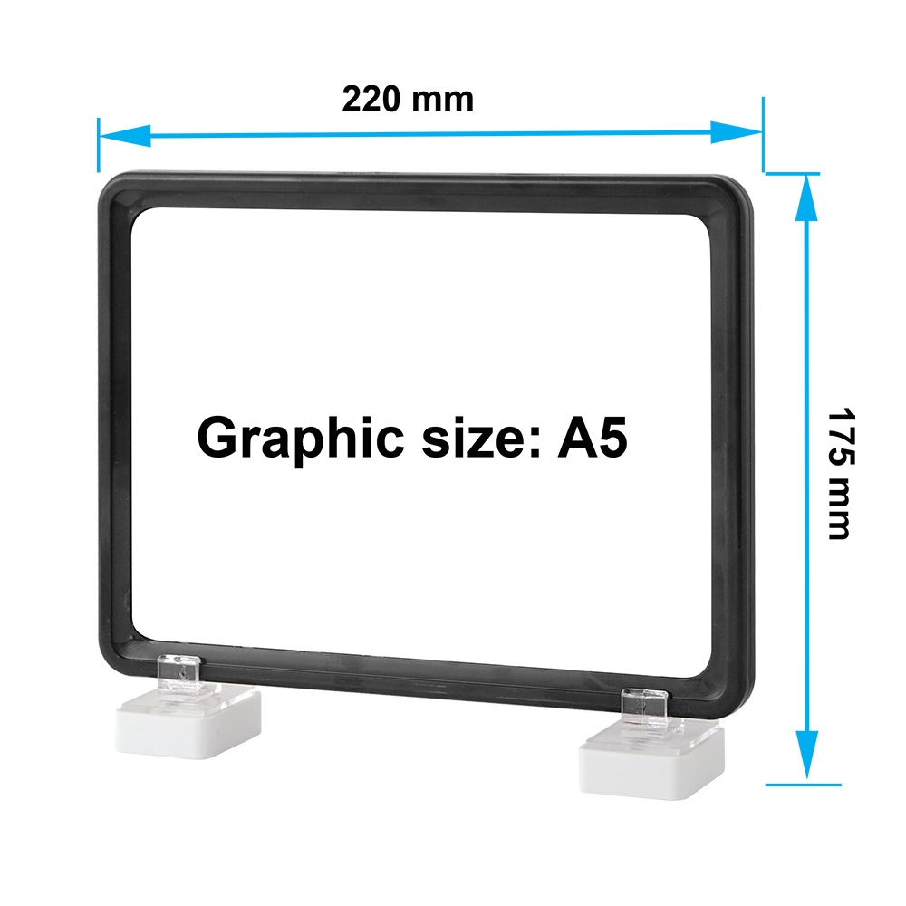 A5 Pricing Sign with Magnetic Holders and Black Frame