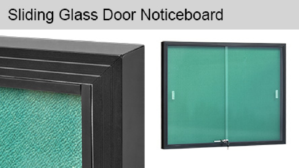 The Bulletin Boards feature Shatter Resistant Glass Sliding Doors!