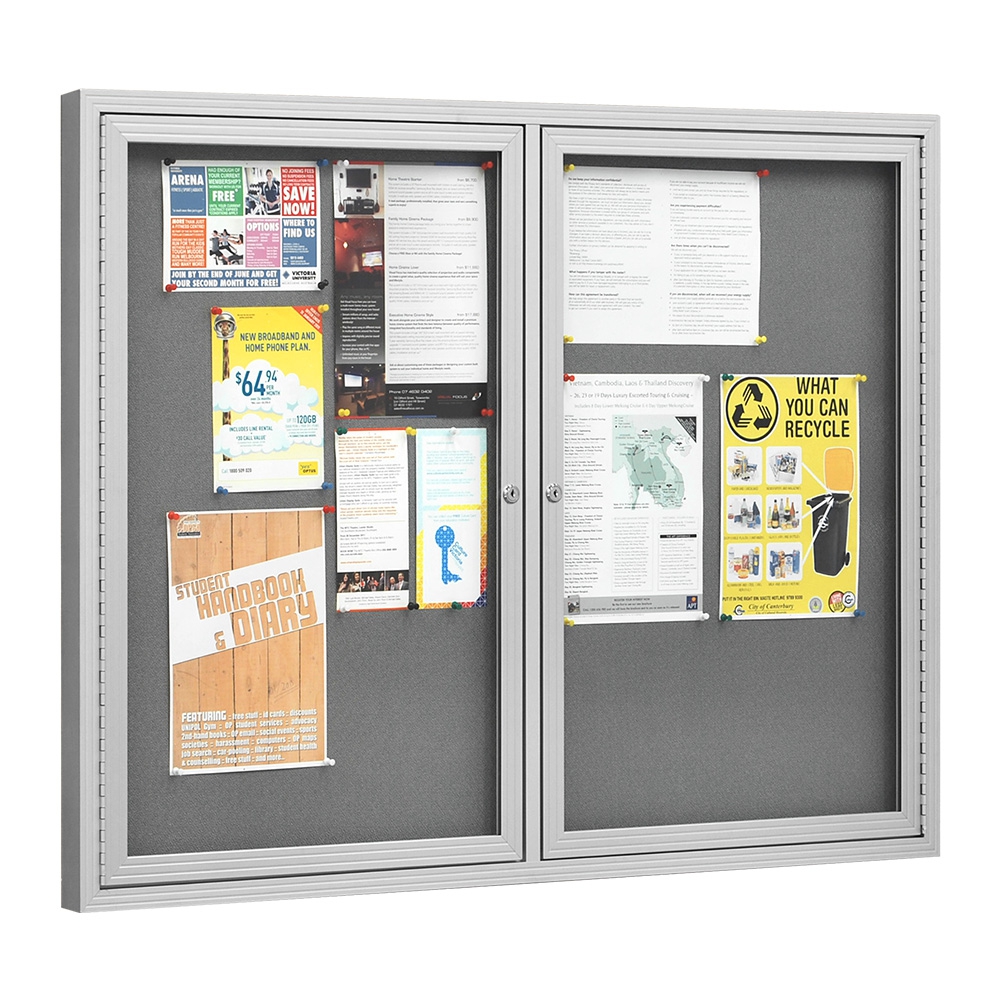 Glass Notice Boards – Swing Doors w/ Locks – Ships Today!