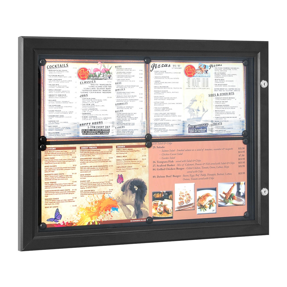 A Lockable Noticeboard is used to Display Menus & Important Information!