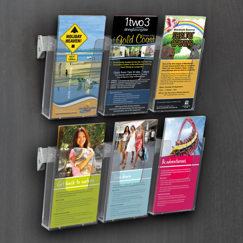 These Wall Mounted Brochure Holders Use Acrylic Pockets to Display ...