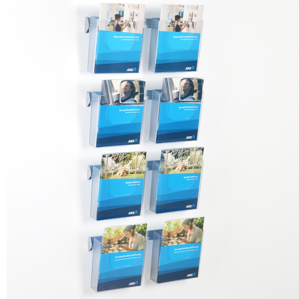 These Hanging Magazine Racks have (8) Acrylic Pockets!