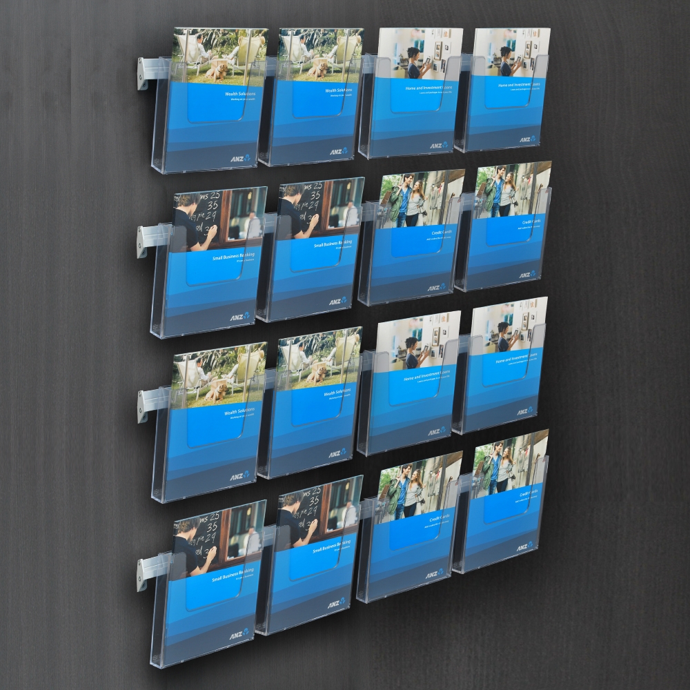 This Plastic Magazine Rack has Many Pockets for Placing Brochures!