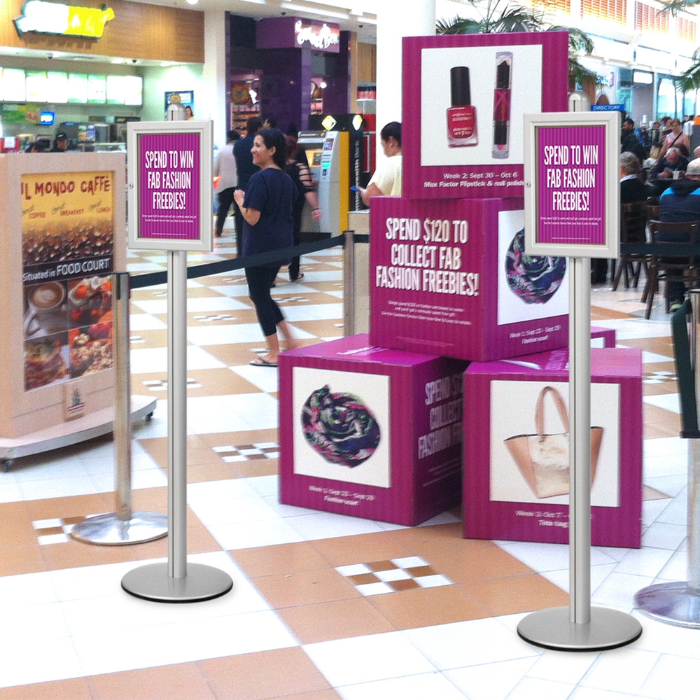 This Tackboard is a Floor-Standing Display for Use in Your Business!