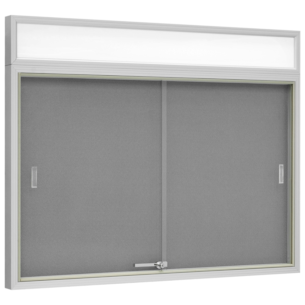 Tackboards – Lockable, Grey Fabric ¦ Slimline Warehouse