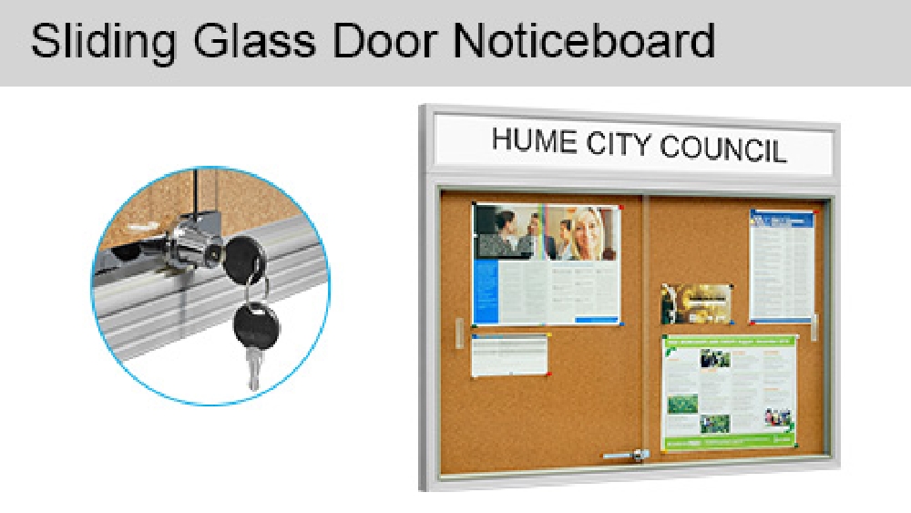 Sliding Door Pinboard with Header ¦ Slimline Warehouse