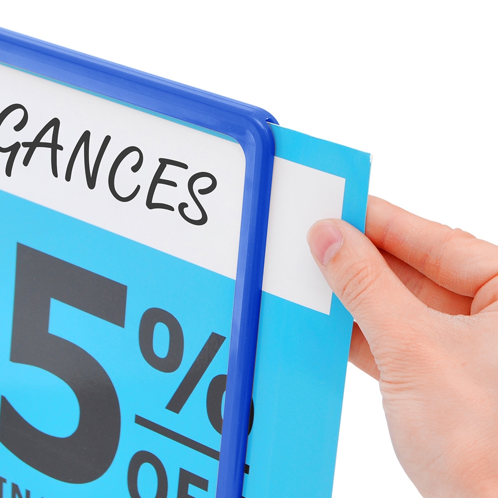 Blue A4 Tilted Sign Freestanding for Retail Stores