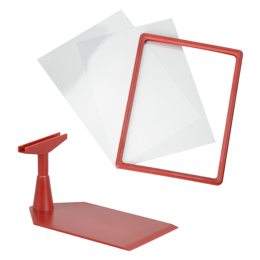 A4 Red Stand with Shovel Base for Retail Pricing Display