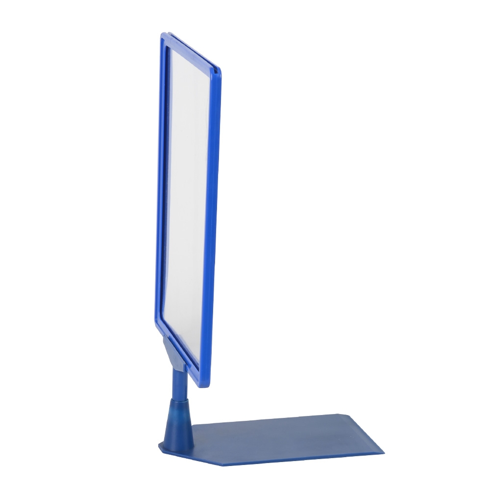 Shelf Sign in Blue A4 Graphics Holder with Shovel Base