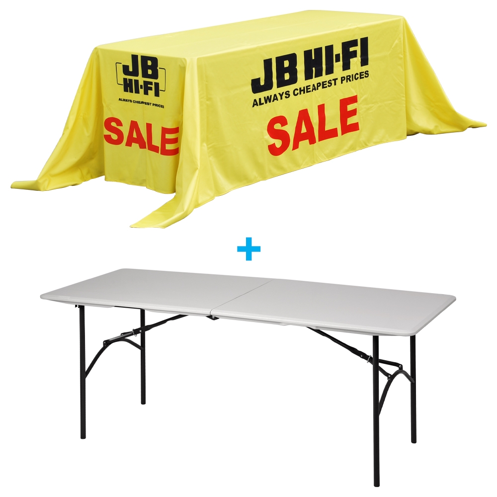 Trade Show Table Drapes w/ 6 ft Table – Custom Printing!