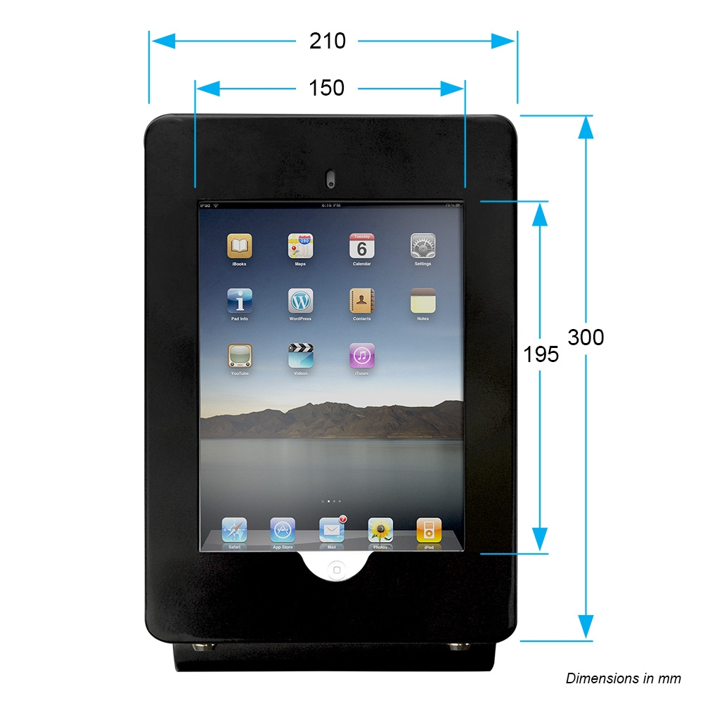 This Secure Tablet Mount has a Stylish Black Finish!