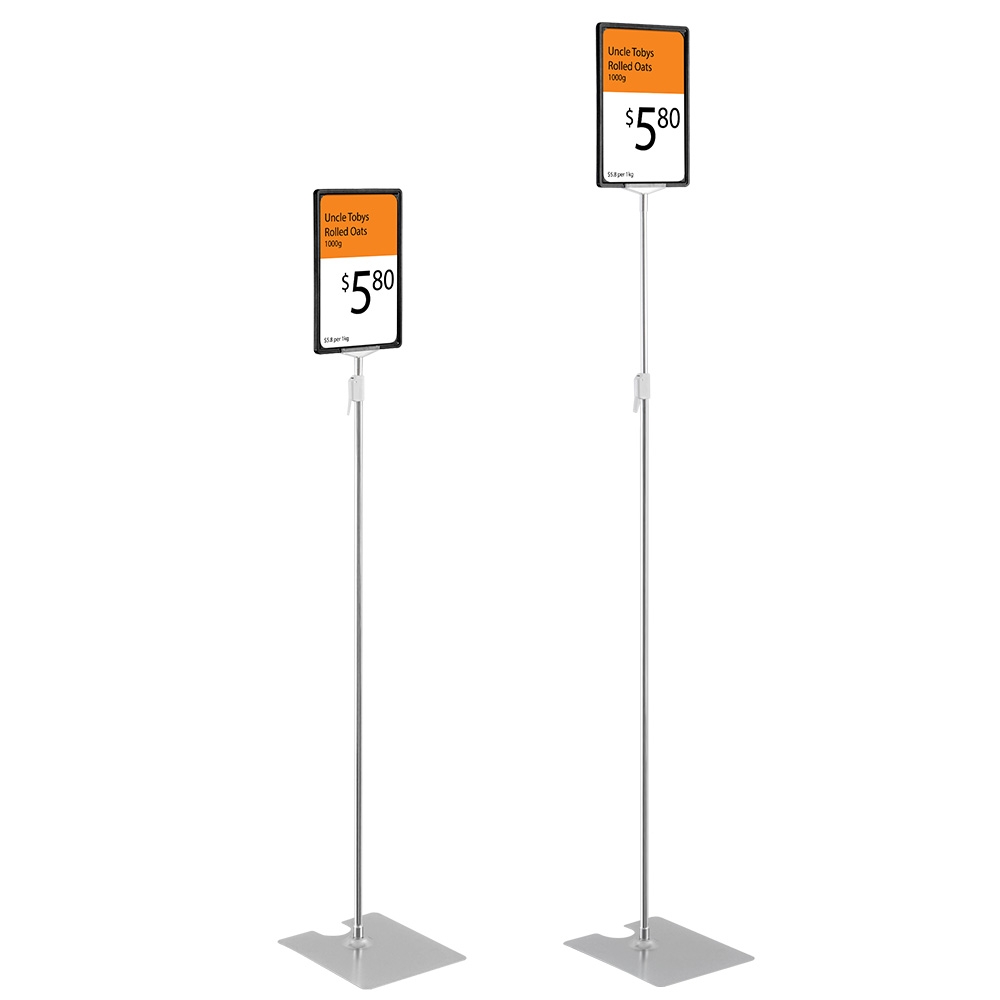 Retail Sale Sign has an A4 Black Frame with Adjustable Height