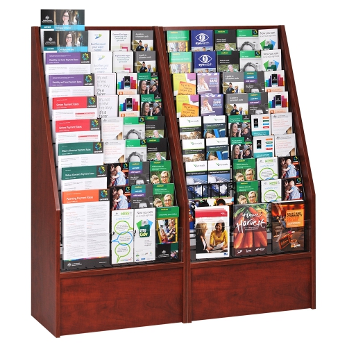 The Wood Brochure Rack Looks Great with in Any Decor!
