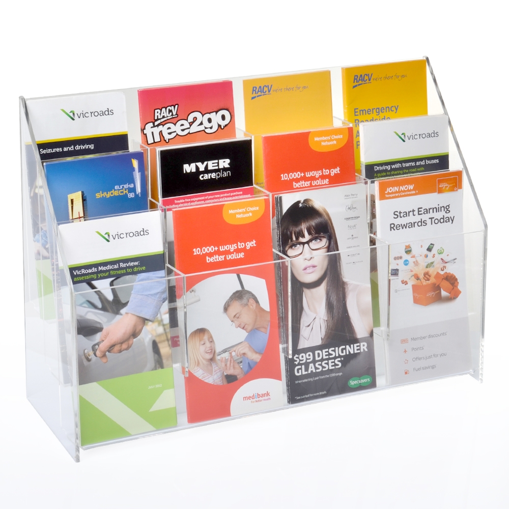 A Wall Brochure Display Has 12 Pockets for Leaflets!