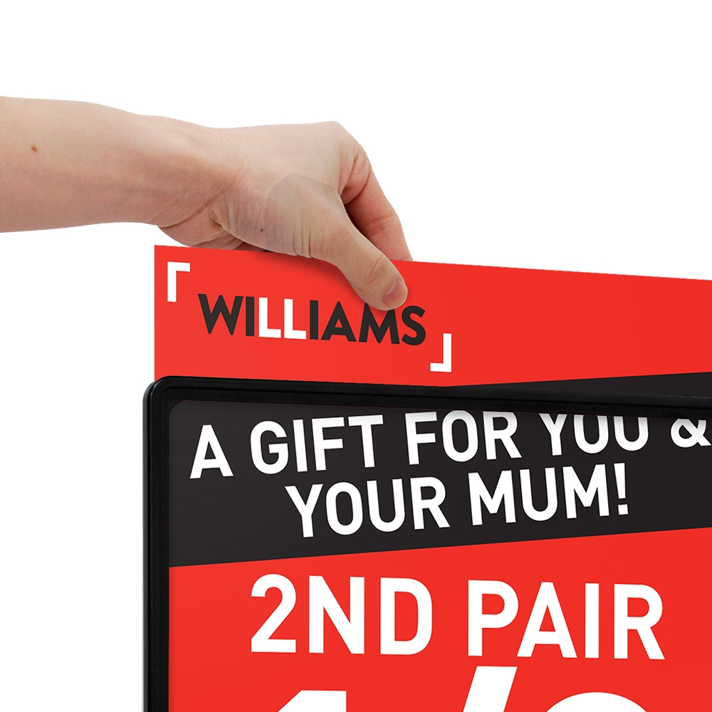 A4 Grocery Sign with Adjustable Height & Double-Sided Frame