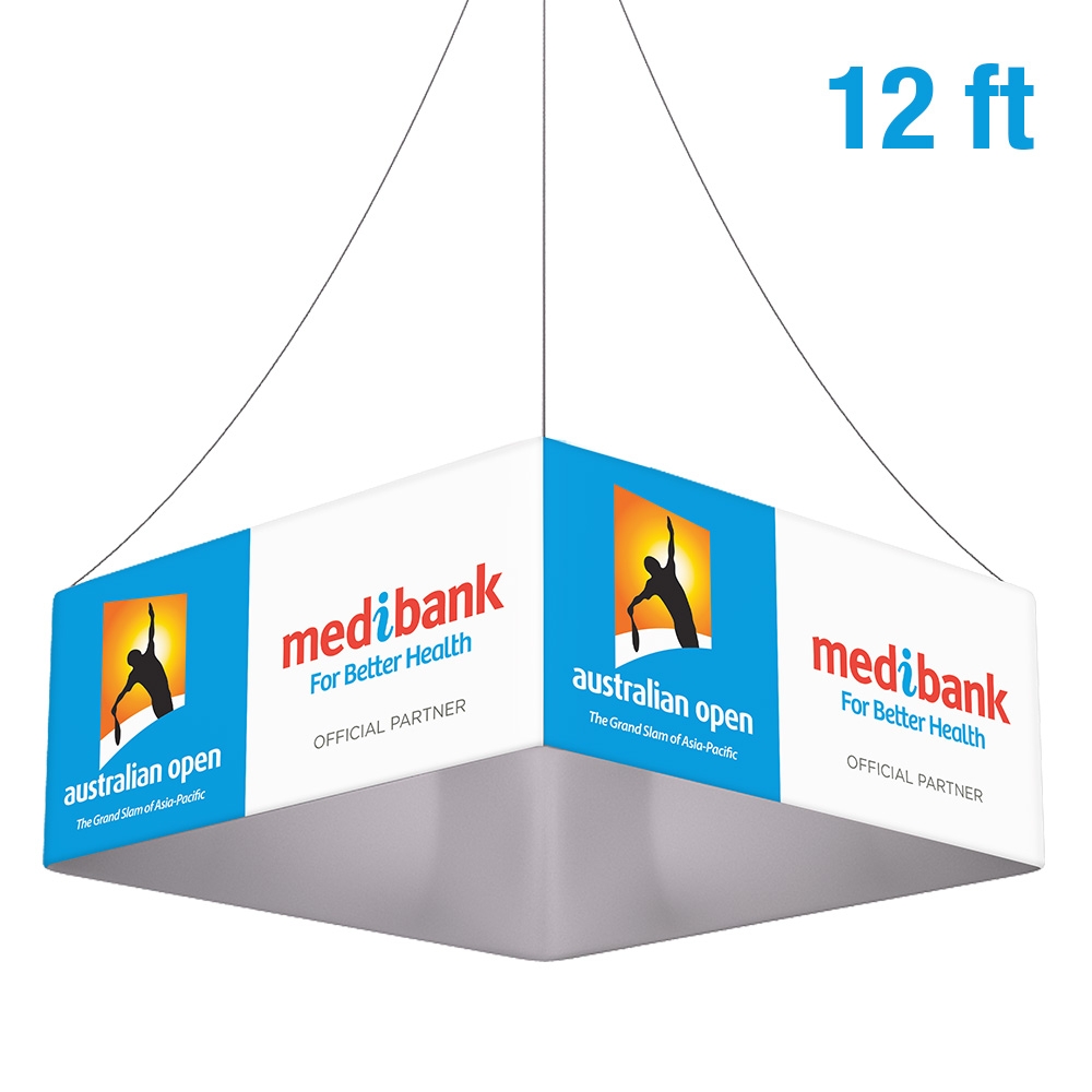 Hanging Fabric Banners – 12ft Rectangle w/ Custom Print