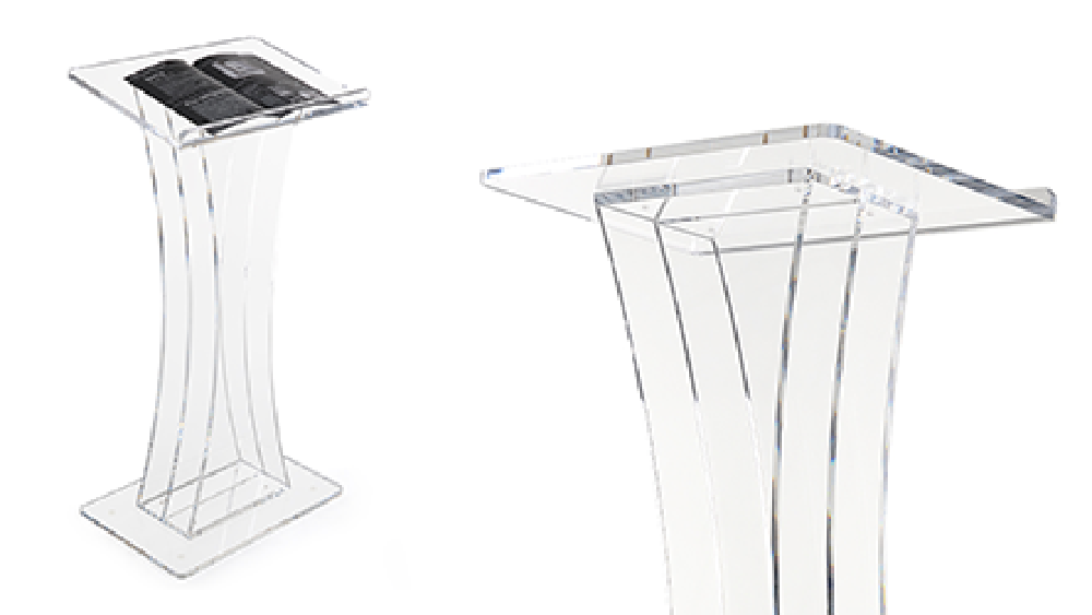 An Acrylic Lectern has a Unique Look to Draw Attention!