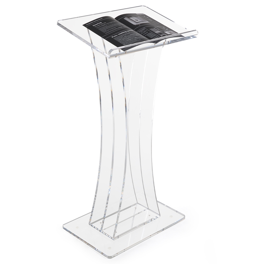 An Acrylic Lectern has a Unique Look to Draw Attention!