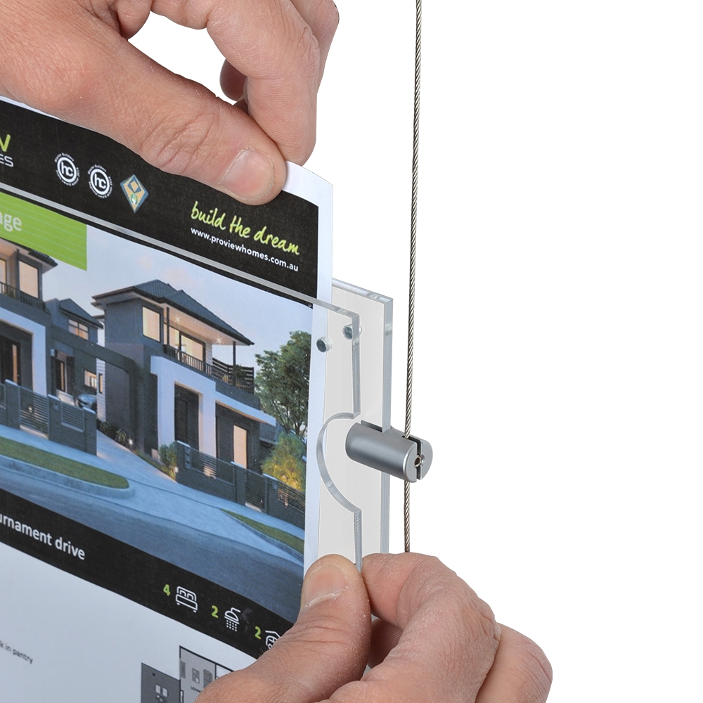 This Suspended Poster Displays A2 Graphics in Landscape