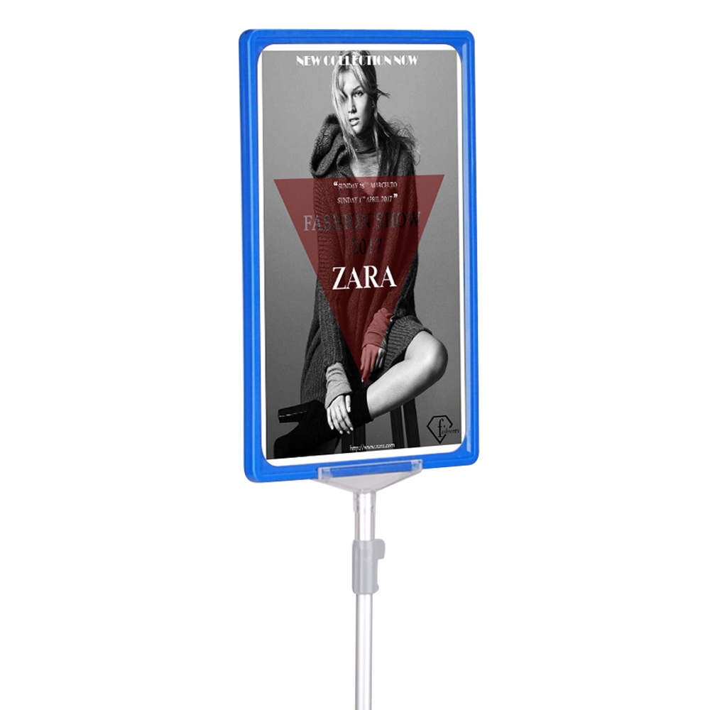 Blue Adjustable Stand with A4 Frame and Metal Base