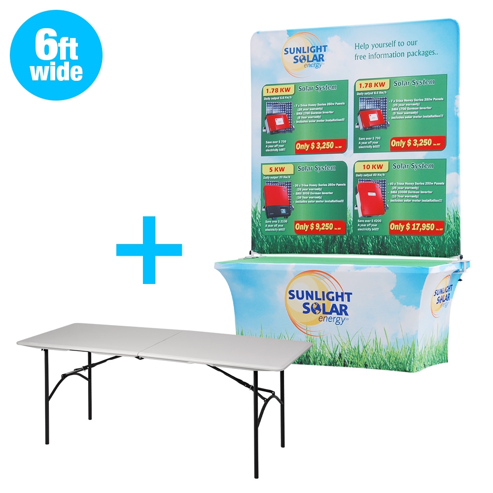 Trade Show Display Kit – Custom Backdrop & Throw w/ Table