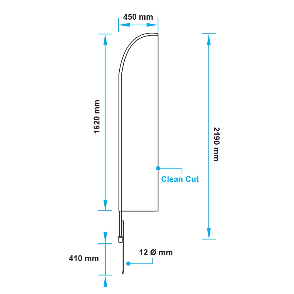 Custom Outdoor Banners – 2.4m Full Colour – Ground Spike