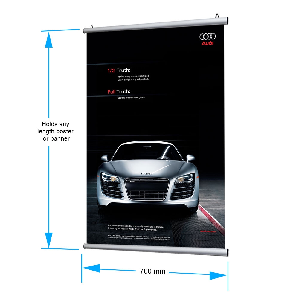 The Hanging Banner Holds a Large, 700mm wide Graphic. The Hanging ...