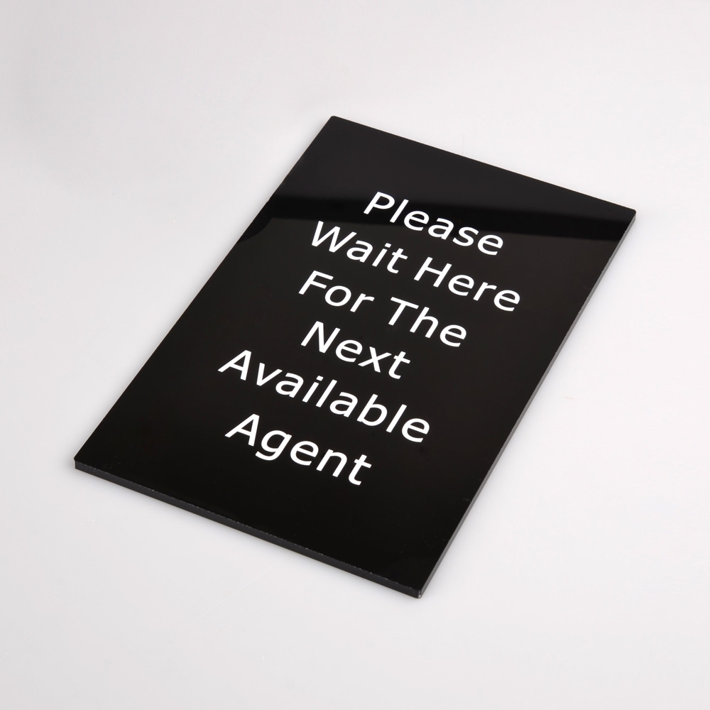 "Please Wait Here For Next Available Agent" Stanchion Sign