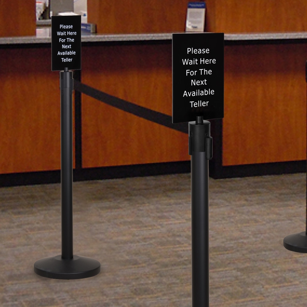 "Please Wait Here For Next Available Teller" Sign