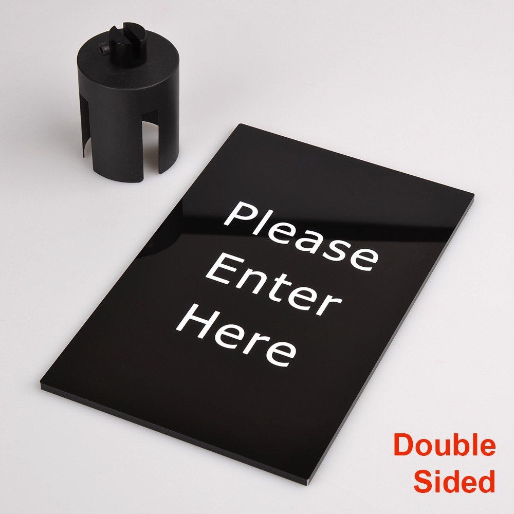 "Please Enter Here" Stanchion Sign & Holder – Ships Today